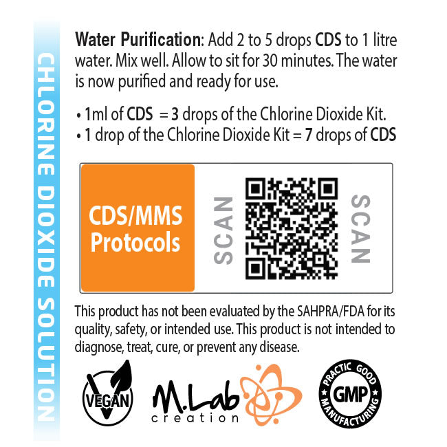 500ml Chlorine Dioxide Solution (CDS)(Miracle Mineral Solution) Glass ...
